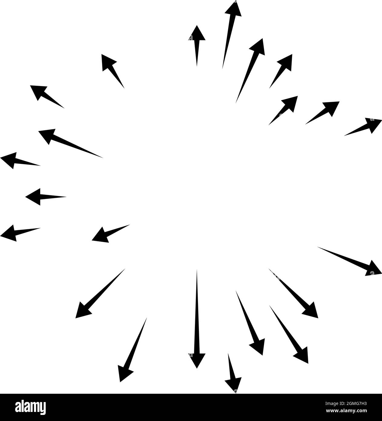 Arrows pointing outwards. Radial, radiating arrows - stock vector ...