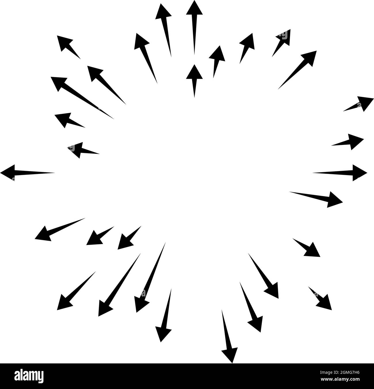 Arrows pointing outwards. Radial, radiating arrows - stock vector ...