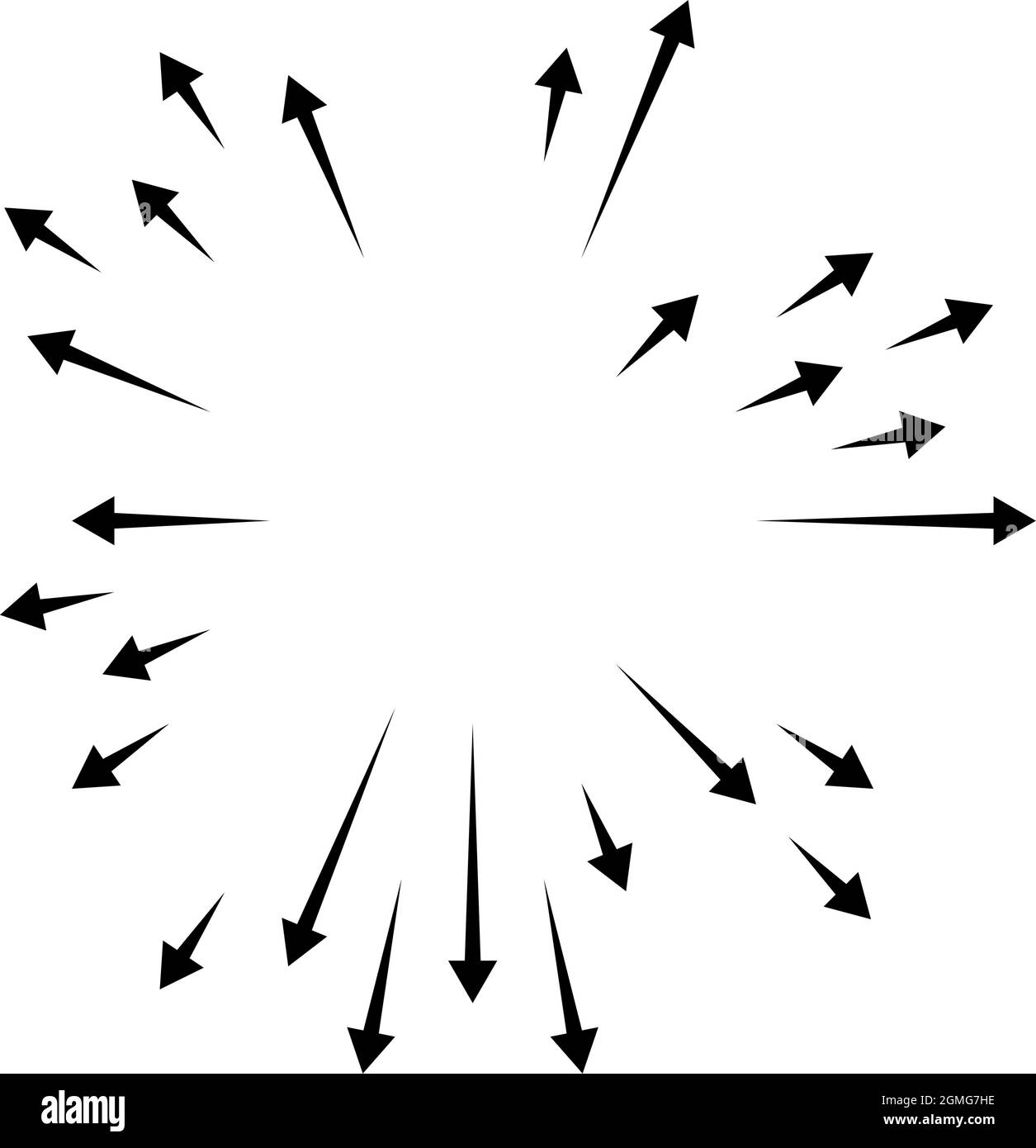 Arrows pointing outwards. Radial, radiating arrows - stock vector ...