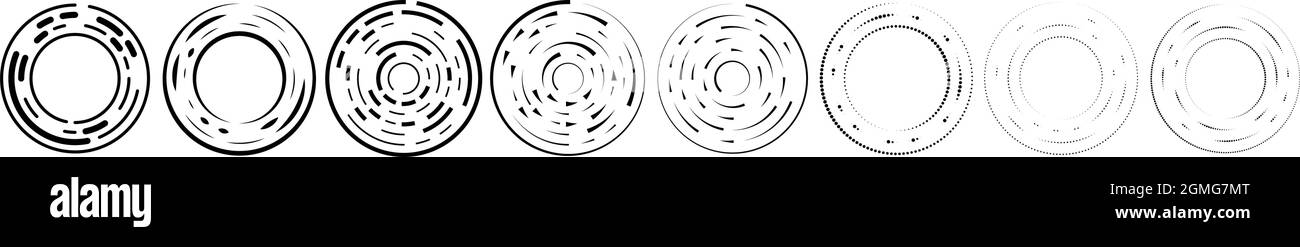 Circular, concentric segmented circles, rings. Abstract geometric ...