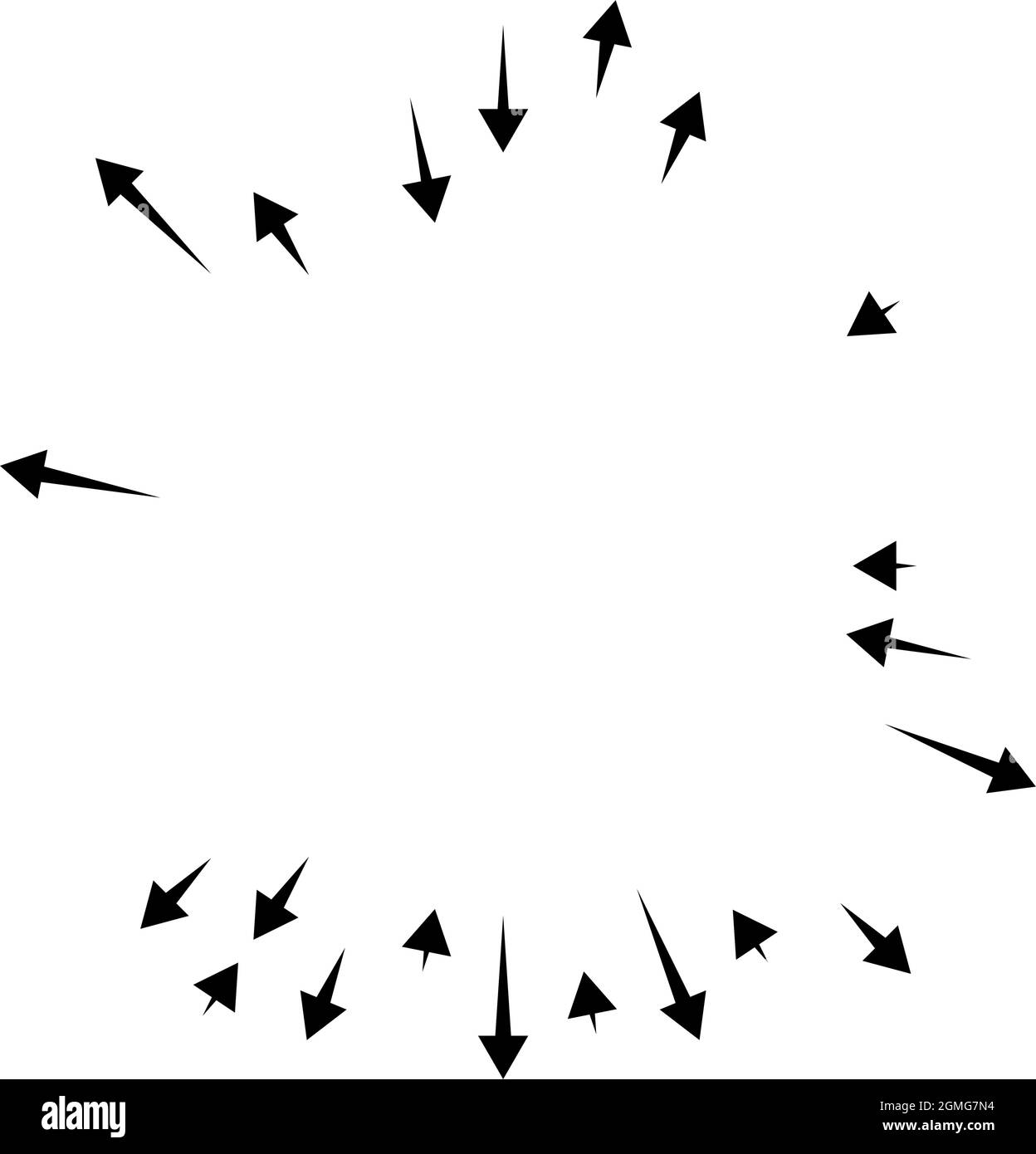 Radial, radiating arrows, pointers in opposite direction for mix ...