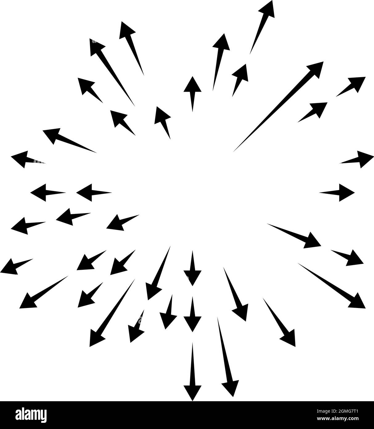 Arrows pointing outwards. Radial, radiating arrows - stock vector ...