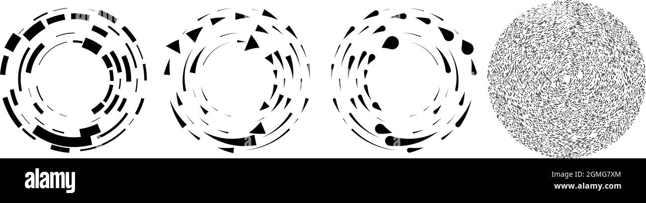Circular, concentric segmented circles, rings. Abstract geometric ...