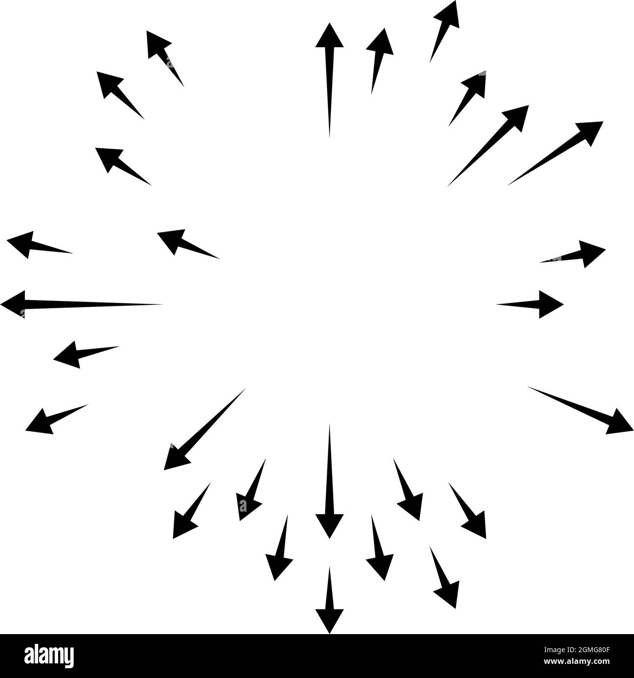 Arrows pointing outwards. Radial, radiating arrows - stock vector ...