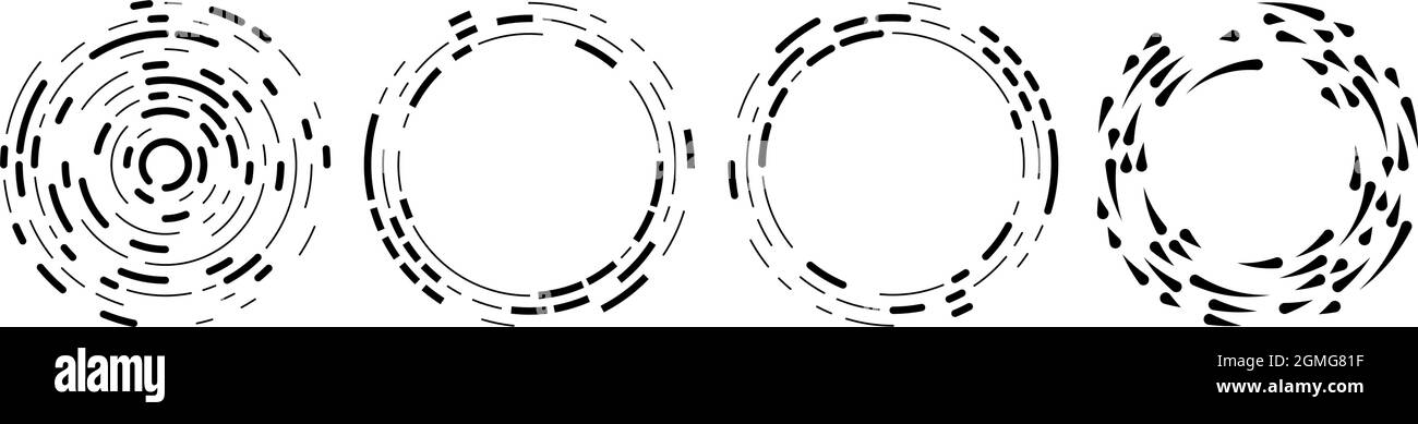 Circular, concentric segmented circles, rings. Abstract geometric ...