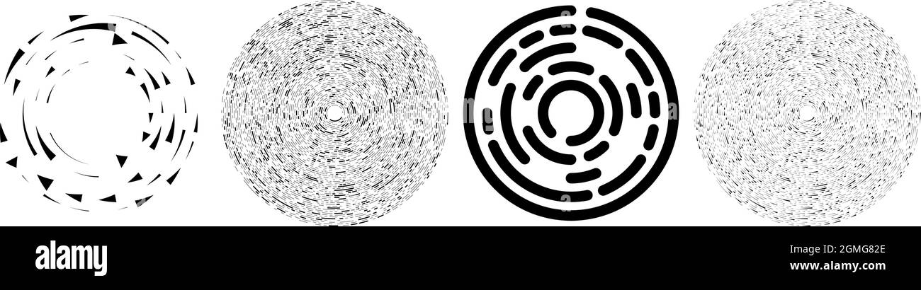 Circular, concentric segmented circles, rings. Abstract geometric ...