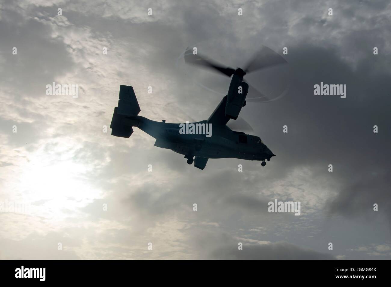 ARABIAN SEA (September 14, 2021) An MV-22B Osprey attached to Marine ...