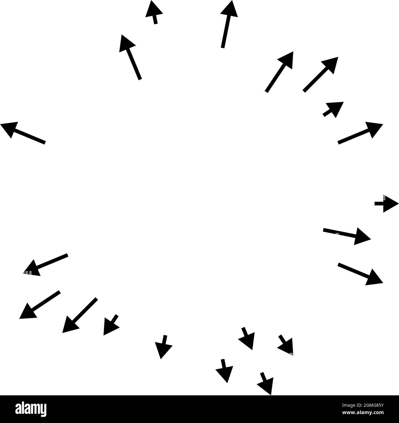 Arrows pointing outwards. Radial, radiating arrows - stock vector ...