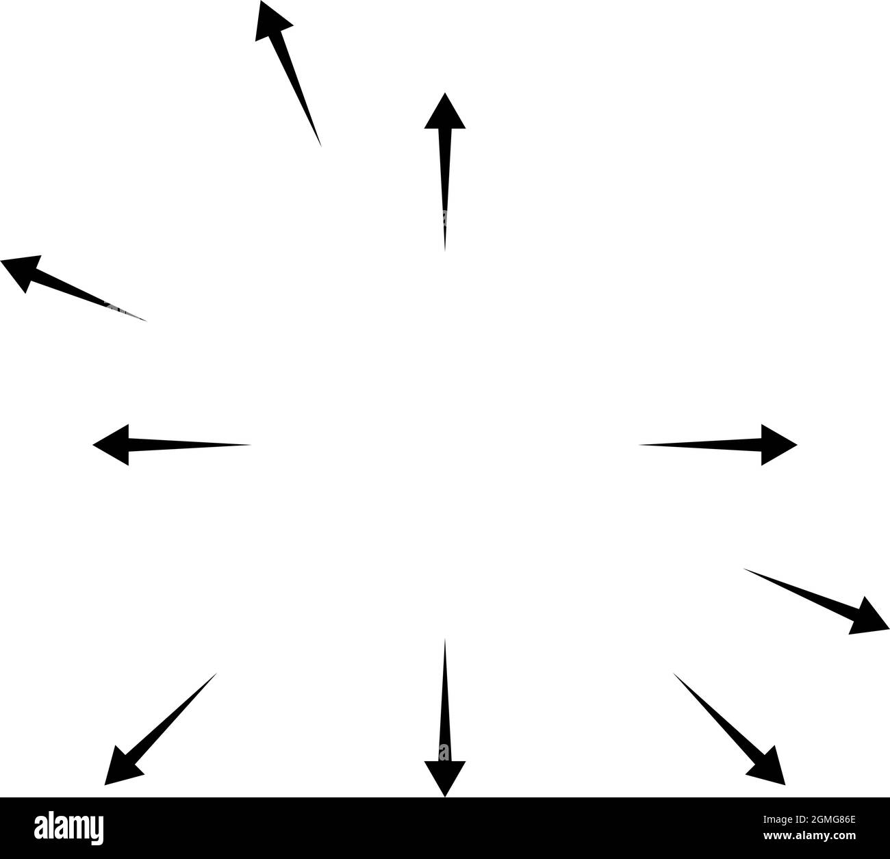 Arrows pointing outwards. Radial, radiating arrows - stock vector ...
