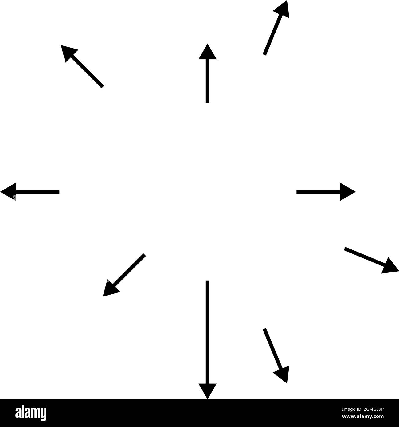 Arrows pointing outwards. Radial, radiating arrows - stock vector ...
