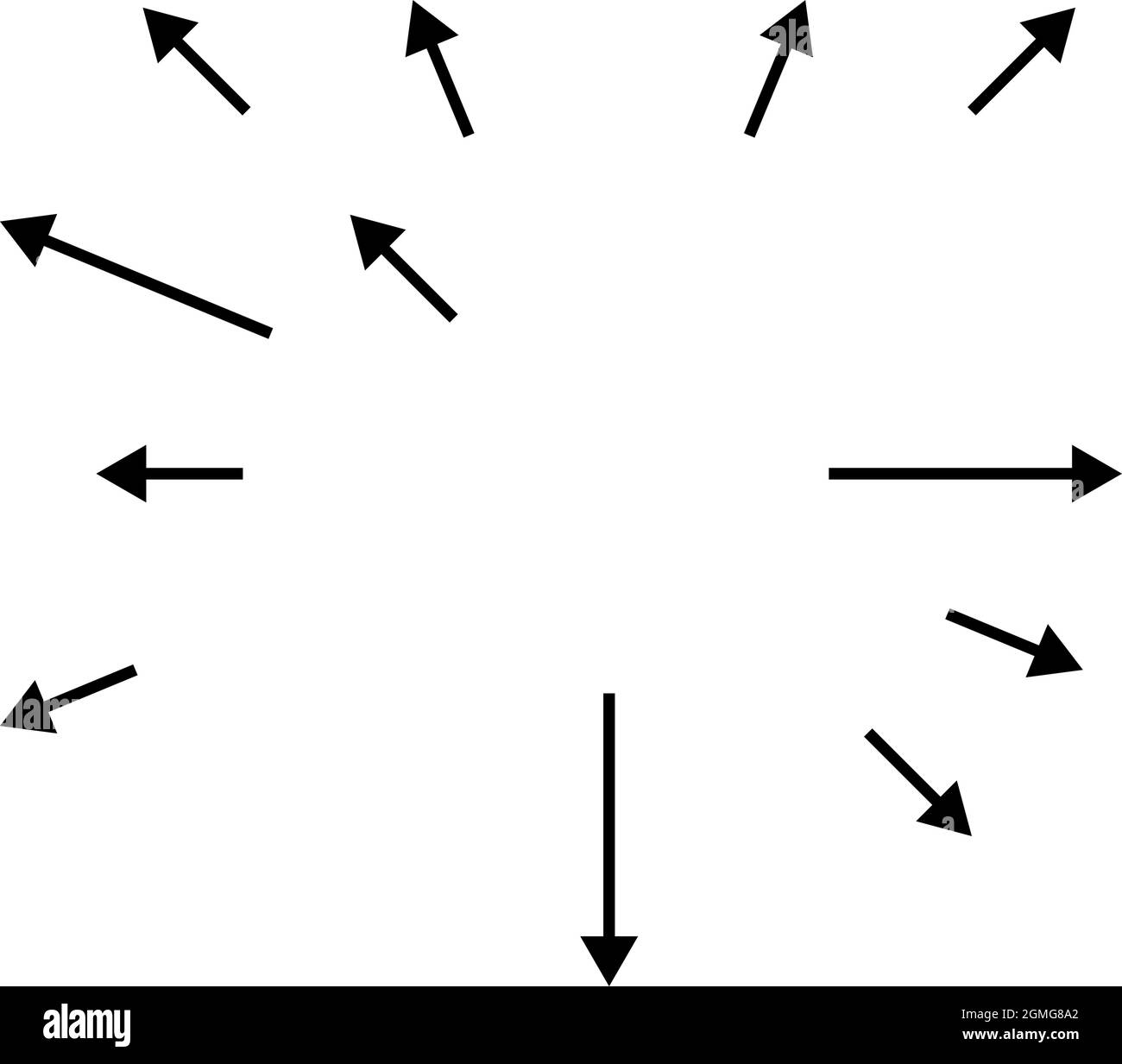 Arrows pointing outwards. Radial, radiating arrows - stock vector ...