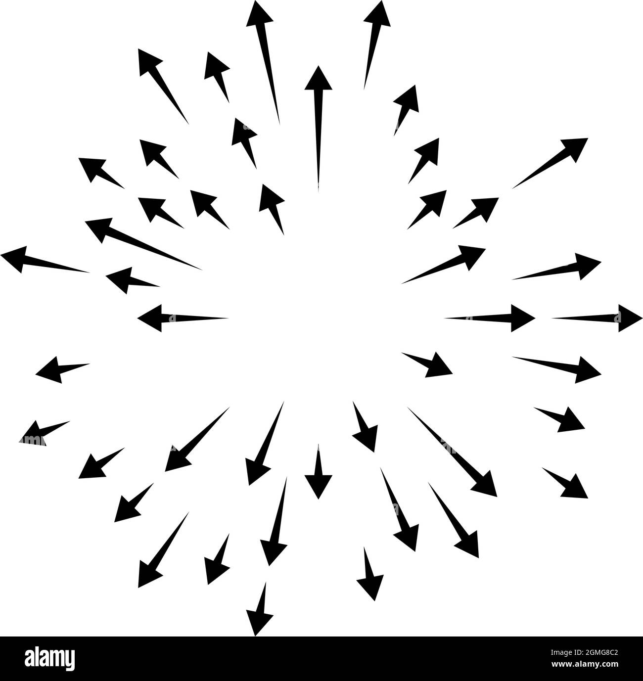 Arrows pointing outwards. Radial, radiating arrows - stock vector ...