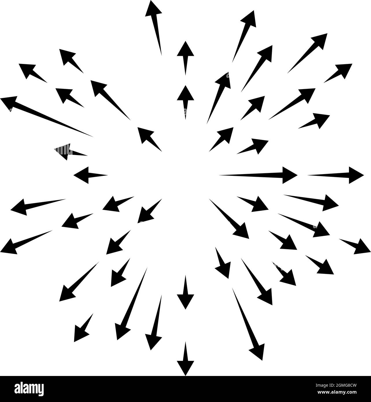 Arrows pointing outwards. Radial, radiating arrows - stock vector ...