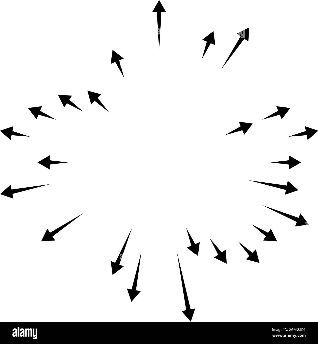 Arrows pointing outwards. Radial, radiating arrows - stock vector ...