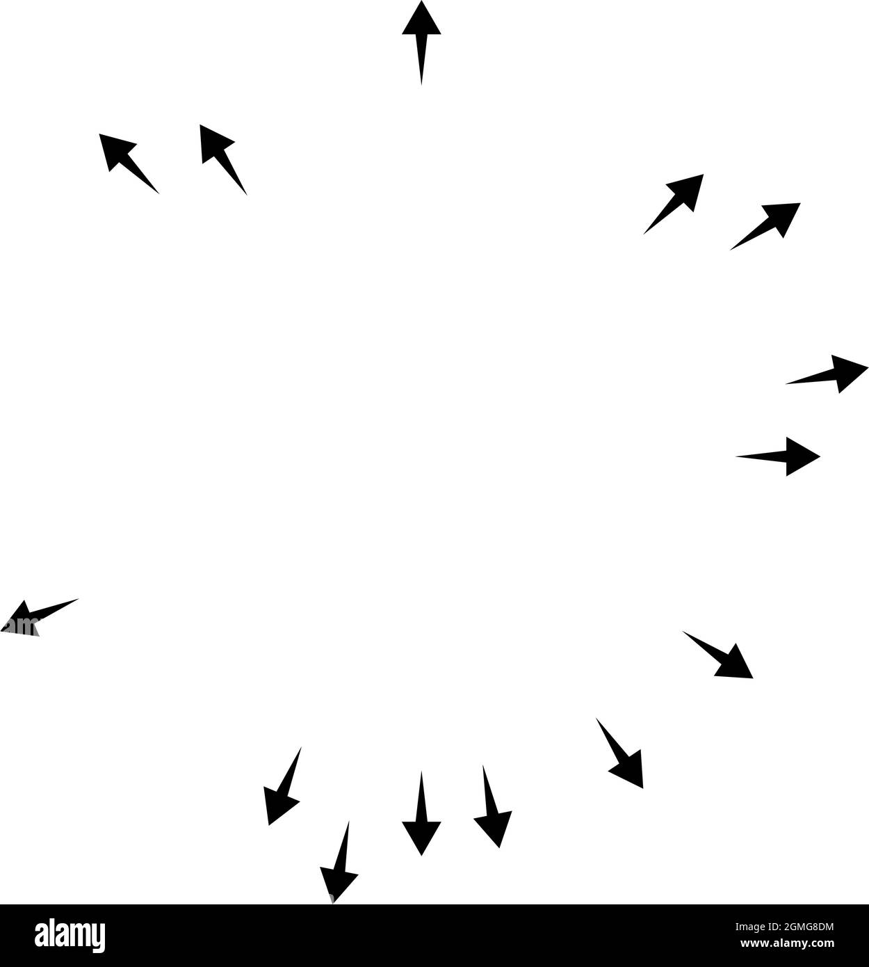 Arrows pointing outwards. Radial, radiating arrows - stock vector ...