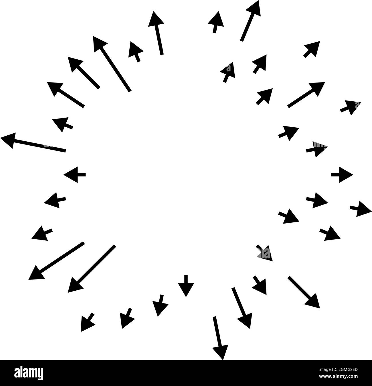 Arrows pointing outwards. Radial, radiating arrows - stock vector ...