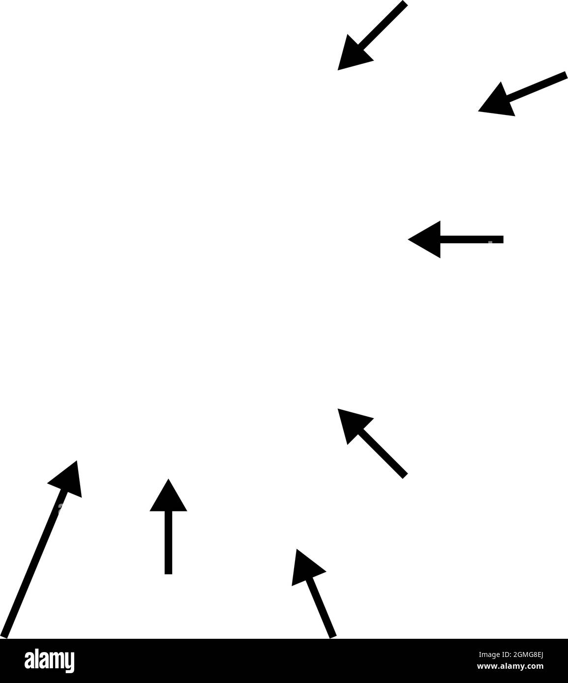 Arrows pointing inward. Radial, radiating arrows, pointers - stock ...