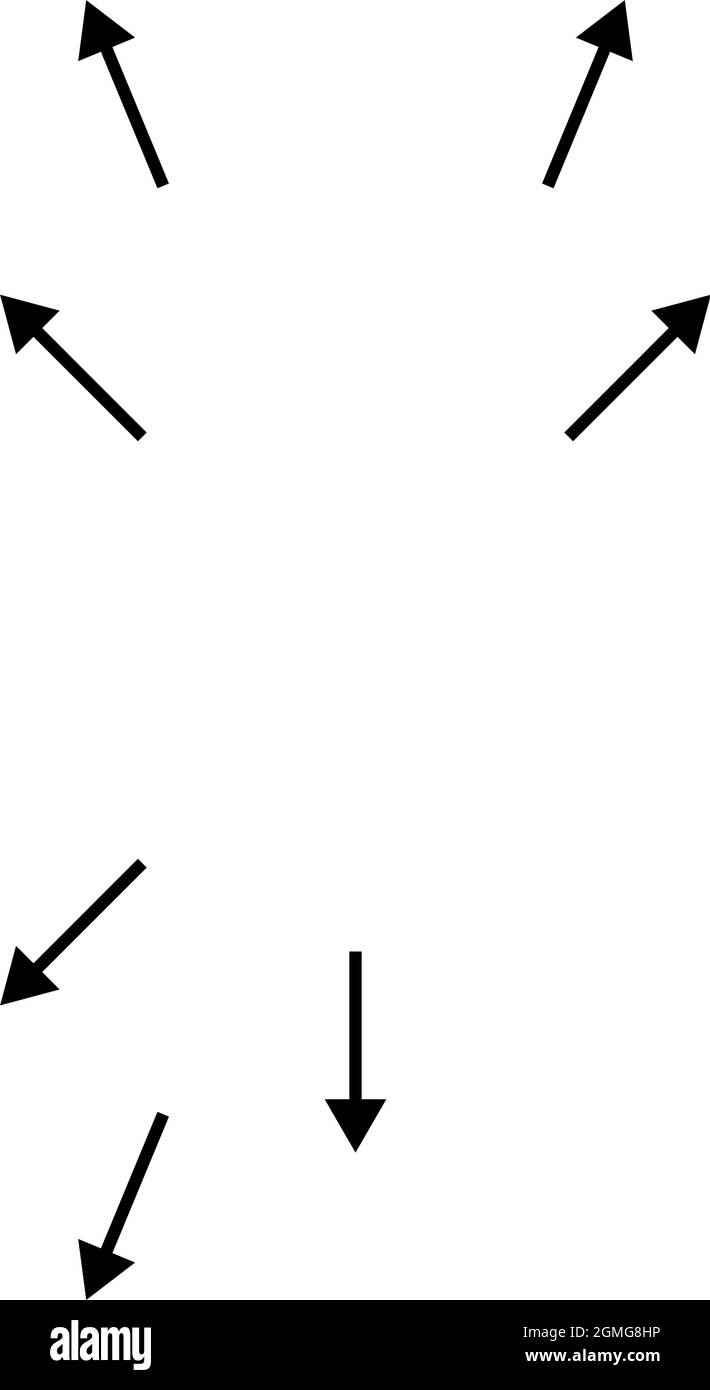 Arrows pointing outwards. Radial, radiating arrows - stock vector illustration, clip-art ...