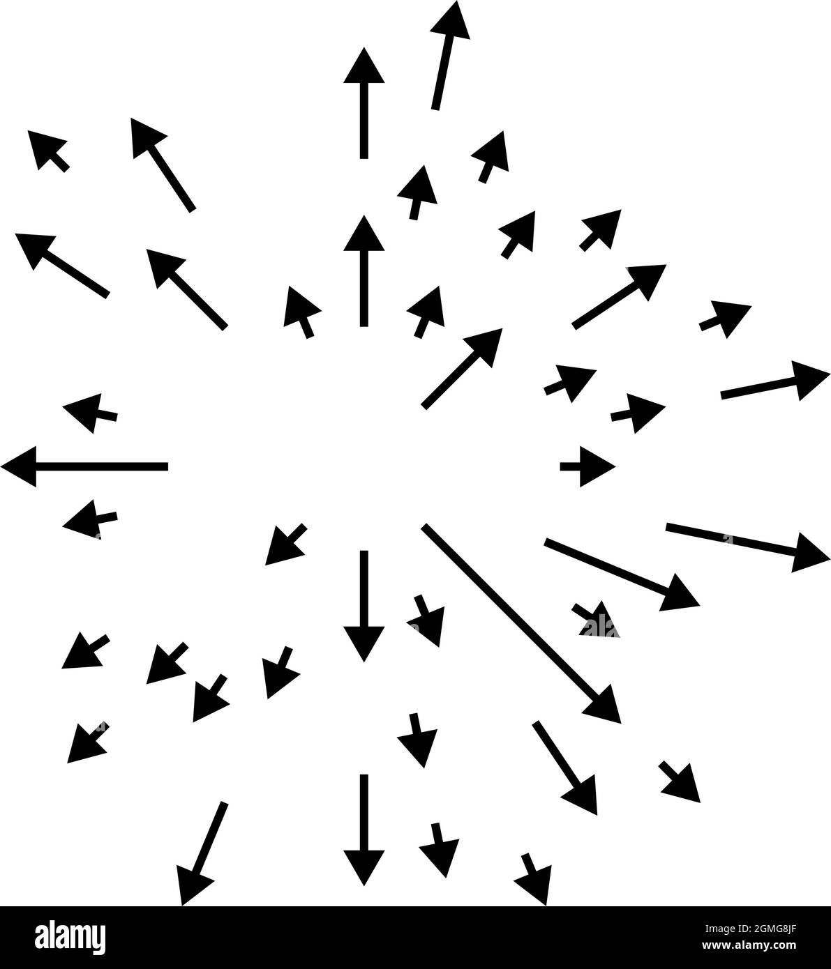 Arrows pointing outwards. Radial, radiating arrows - stock vector ...