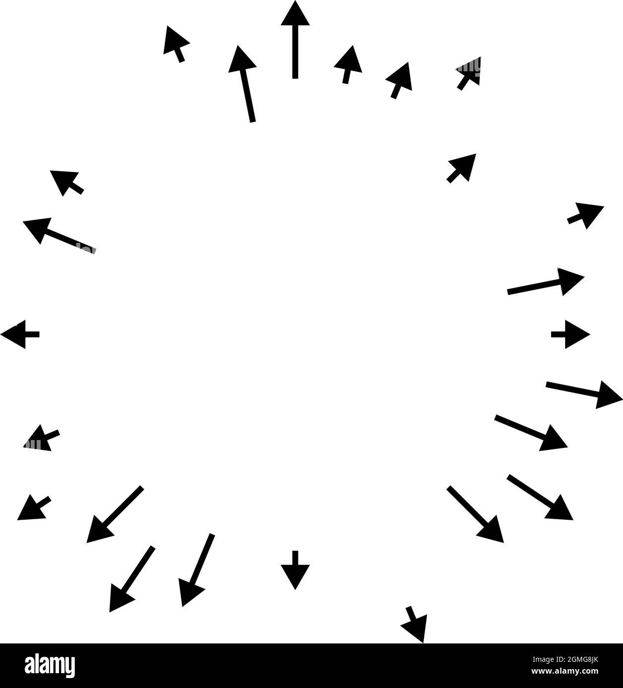 Arrows pointing outwards. Radial, radiating arrows - stock vector ...