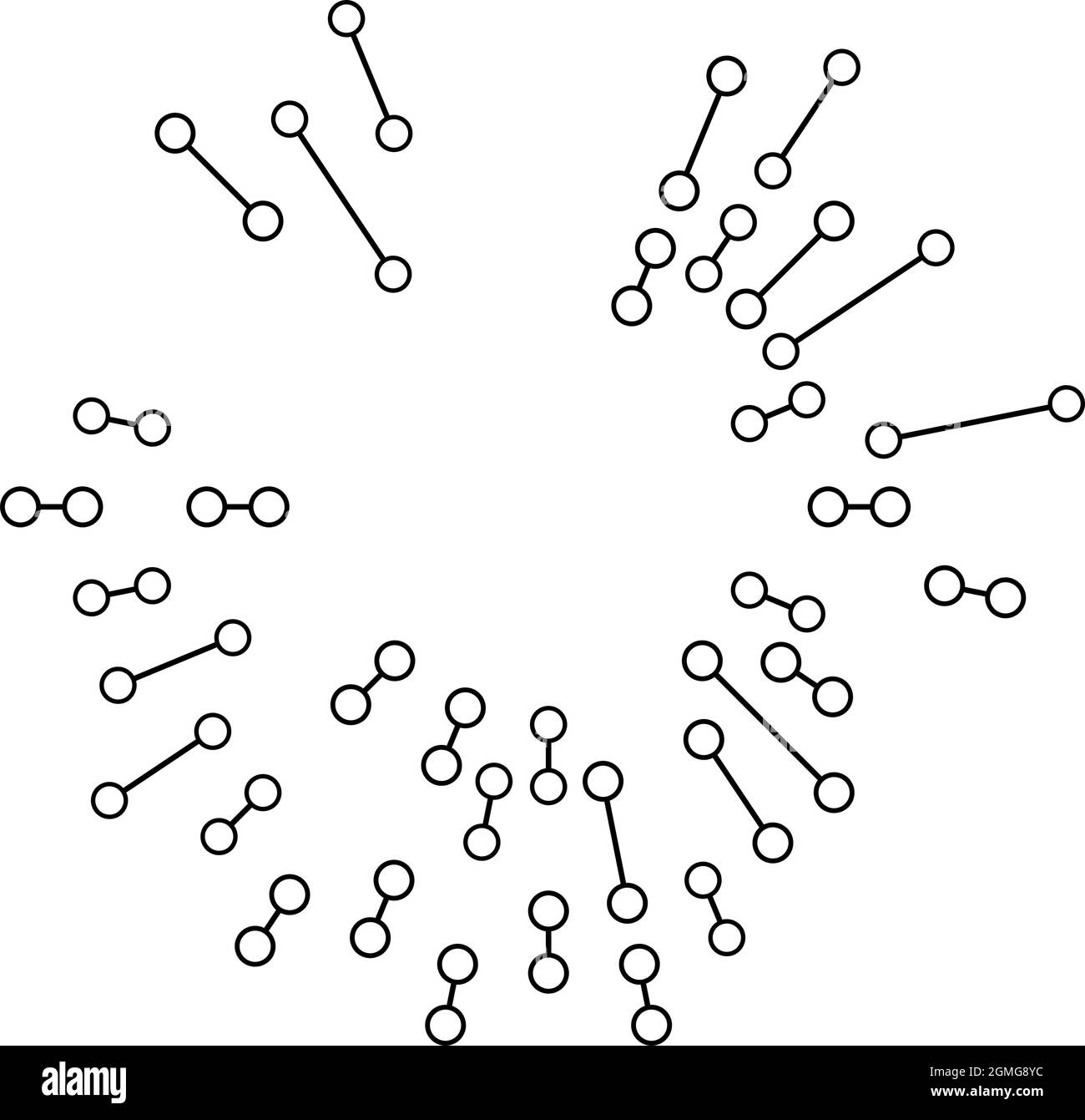 Radial, radiating lines with nodes, nodal points - stock vector ...