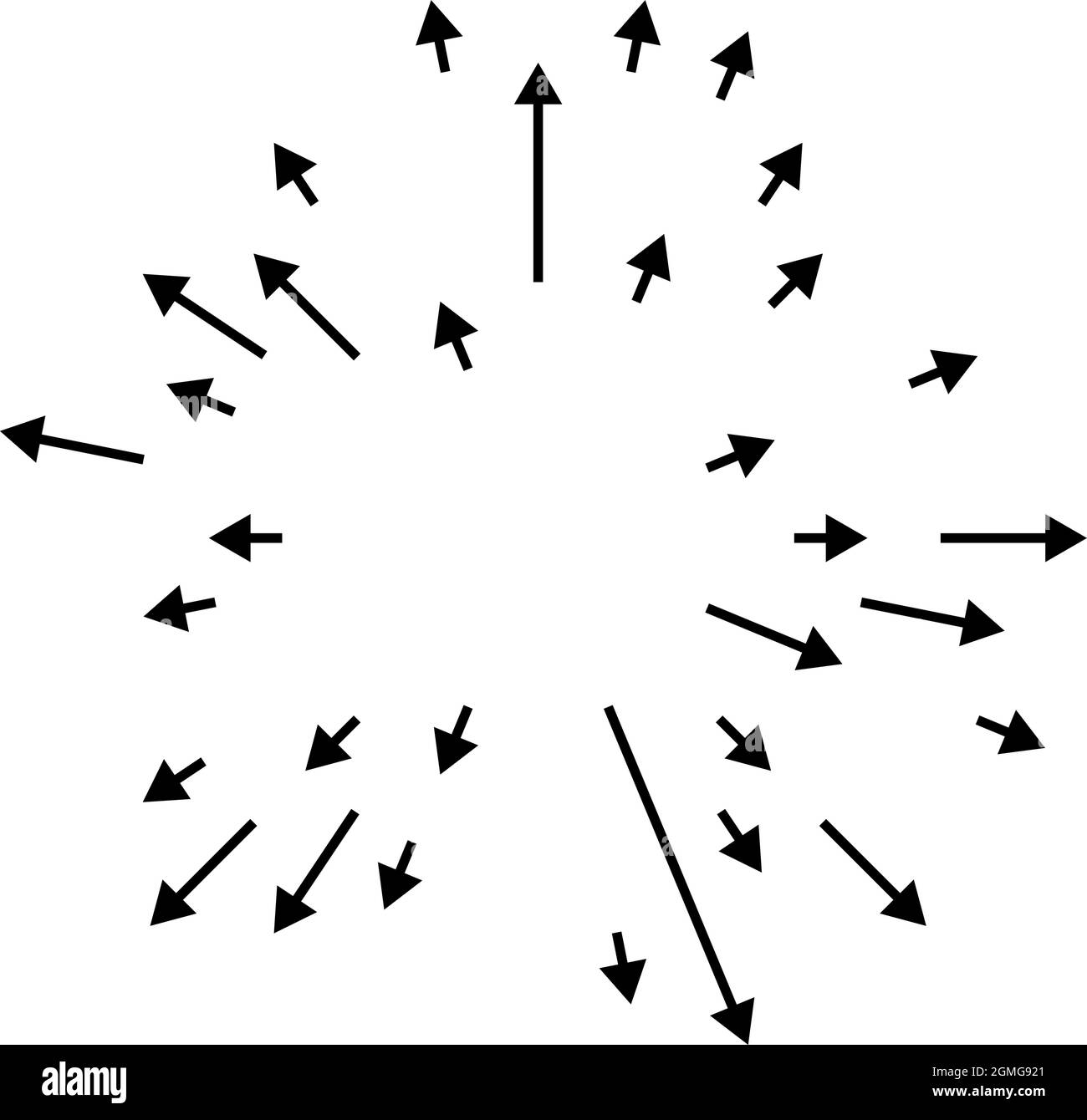 Arrows pointing outwards. Radial, radiating arrows - stock vector ...