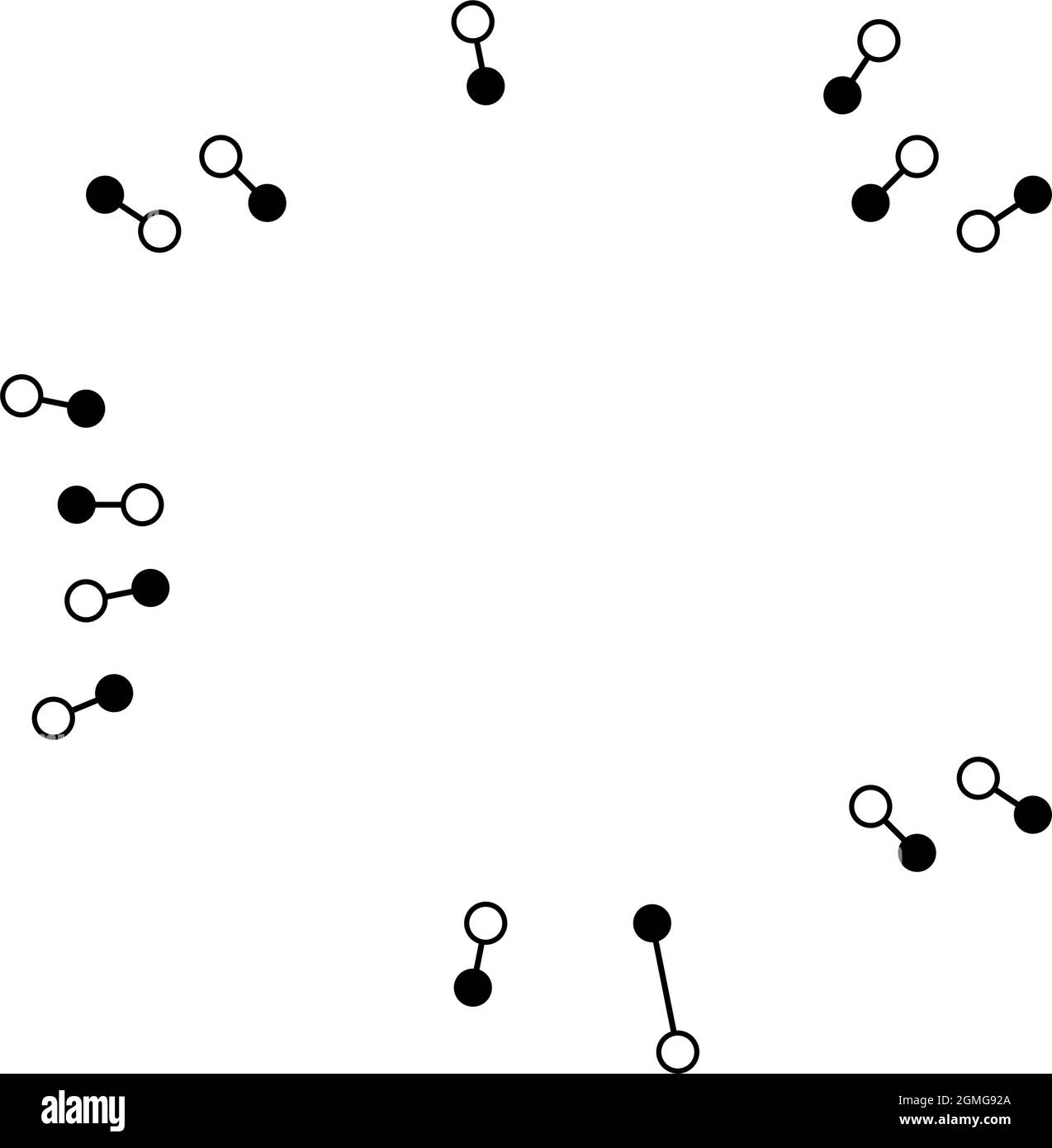Radial, radiating lines with nodes, nodal points - stock vector ...