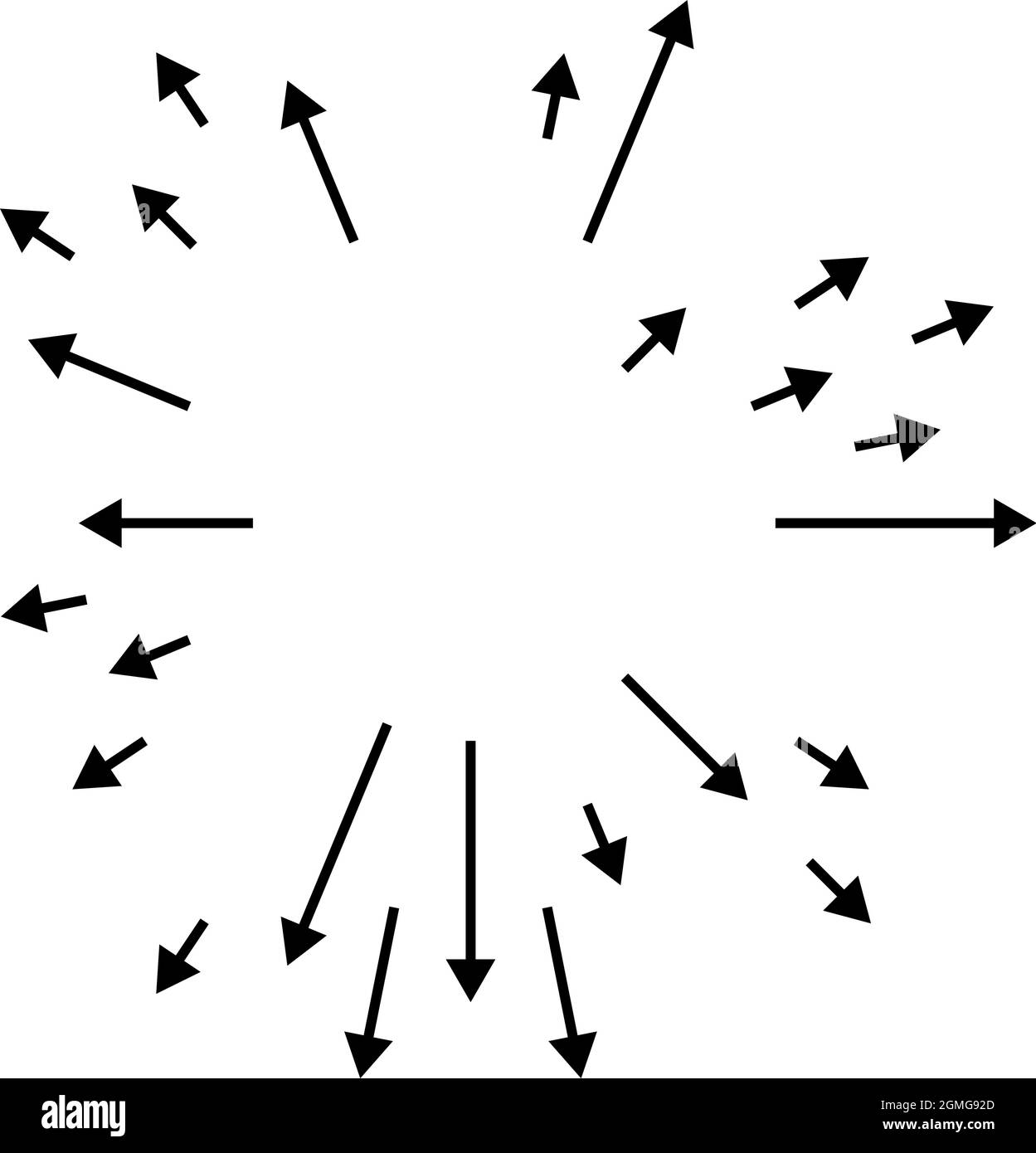 Arrows pointing outwards. Radial, radiating arrows - stock vector ...