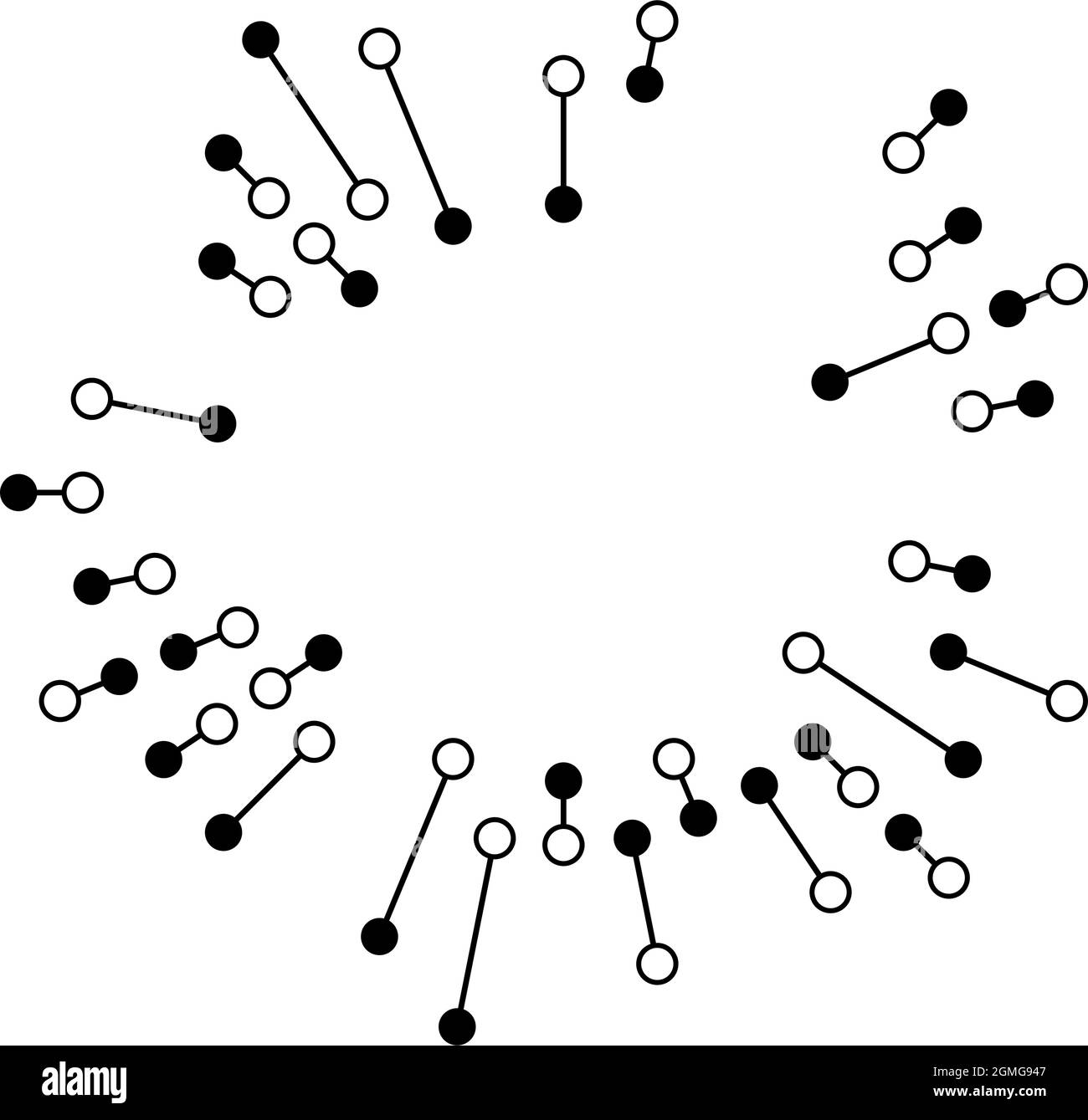 Radial, radiating lines with nodes, nodal points - stock vector ...