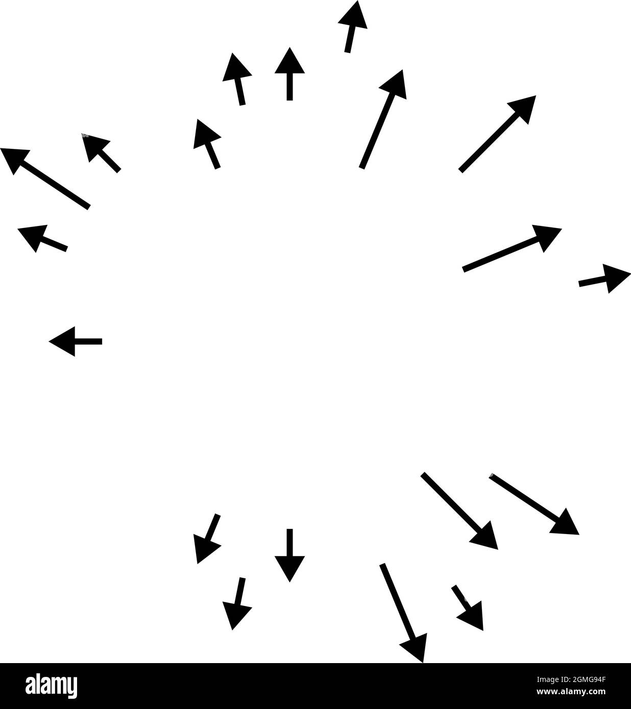 Arrows pointing outwards. Radial, radiating arrows - stock vector ...