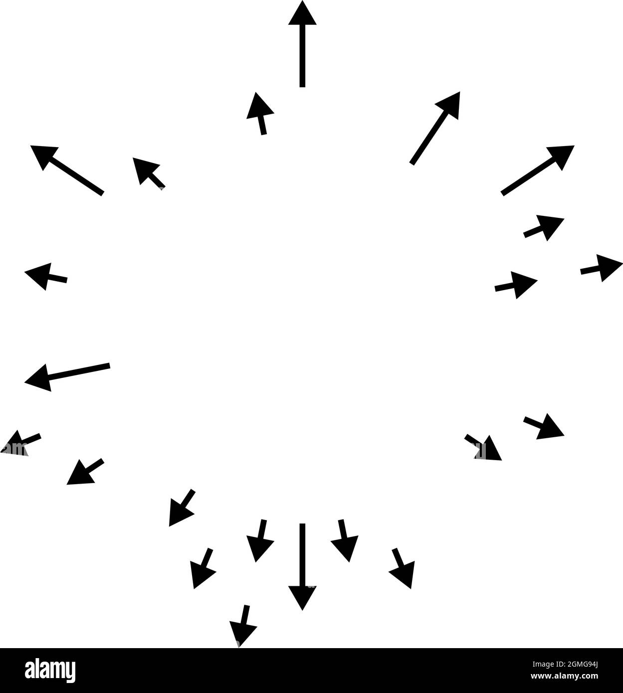 Arrows pointing outwards. Radial, radiating arrows - stock vector ...