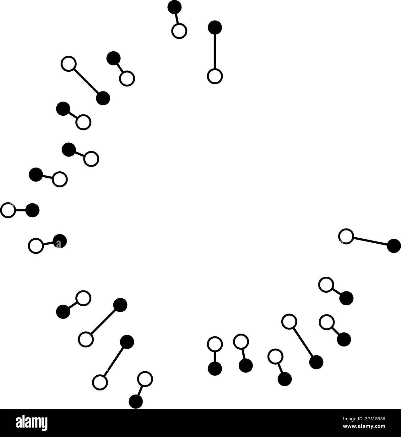 Radial, radiating lines with nodes, nodal points - stock vector ...