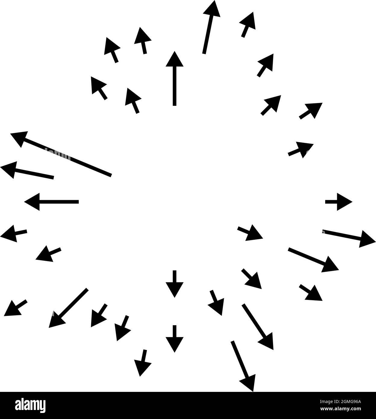 Arrows pointing outwards. Radial, radiating arrows - stock vector ...