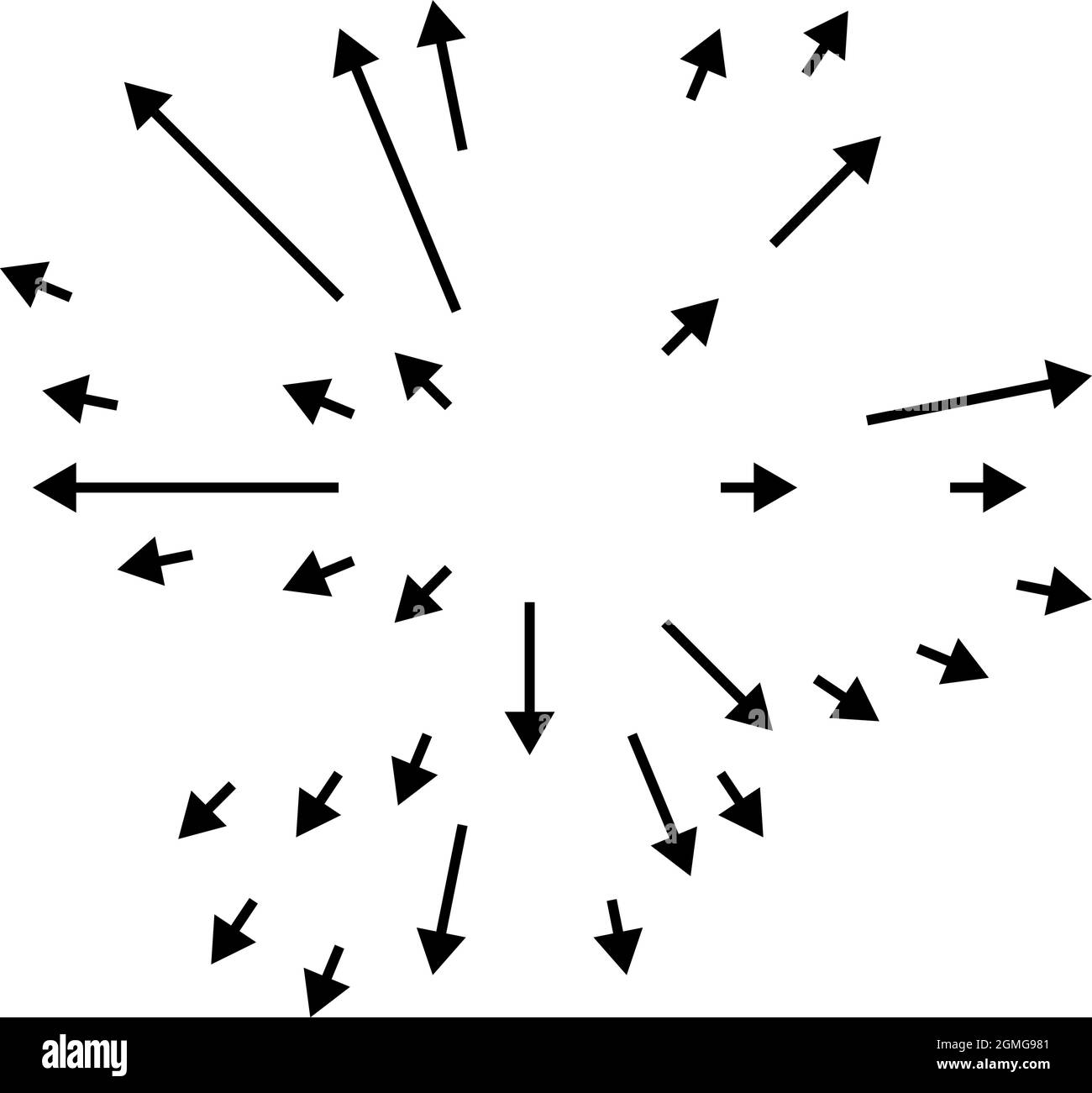 Arrows pointing outwards. Radial, radiating arrows - stock vector ...