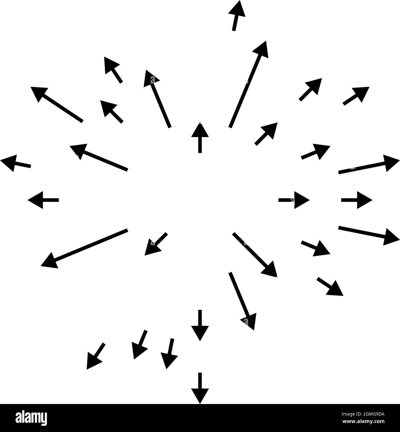 Arrows pointing outwards. Radial, radiating arrows - stock vector ...