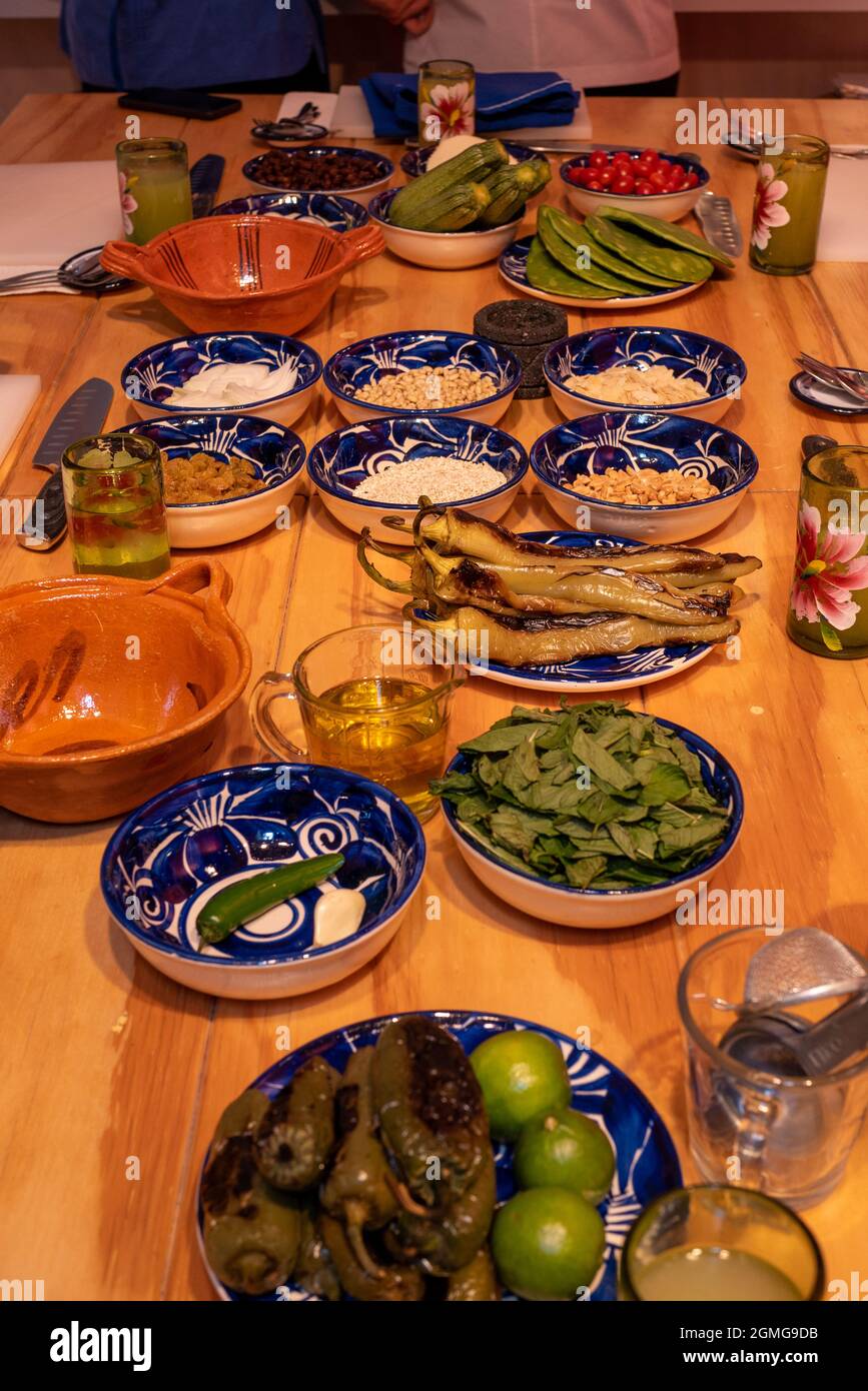 Traditional Mexican kitchen with ingredients for a meal Stock Photo - Alamy