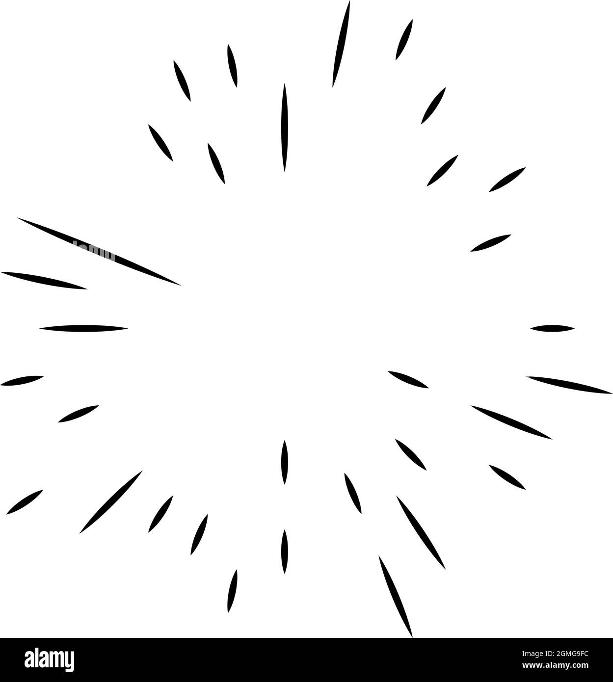 Radial, radiating lines. Gleam, glitter, flash and flare effect ...