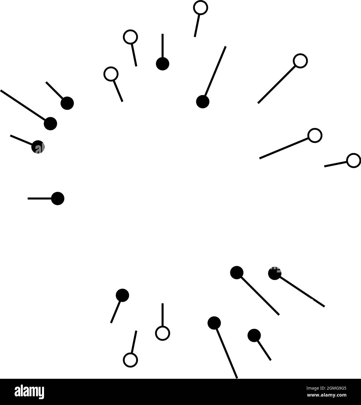 Radial, radiating lines with nodes, nodal points - stock vector ...