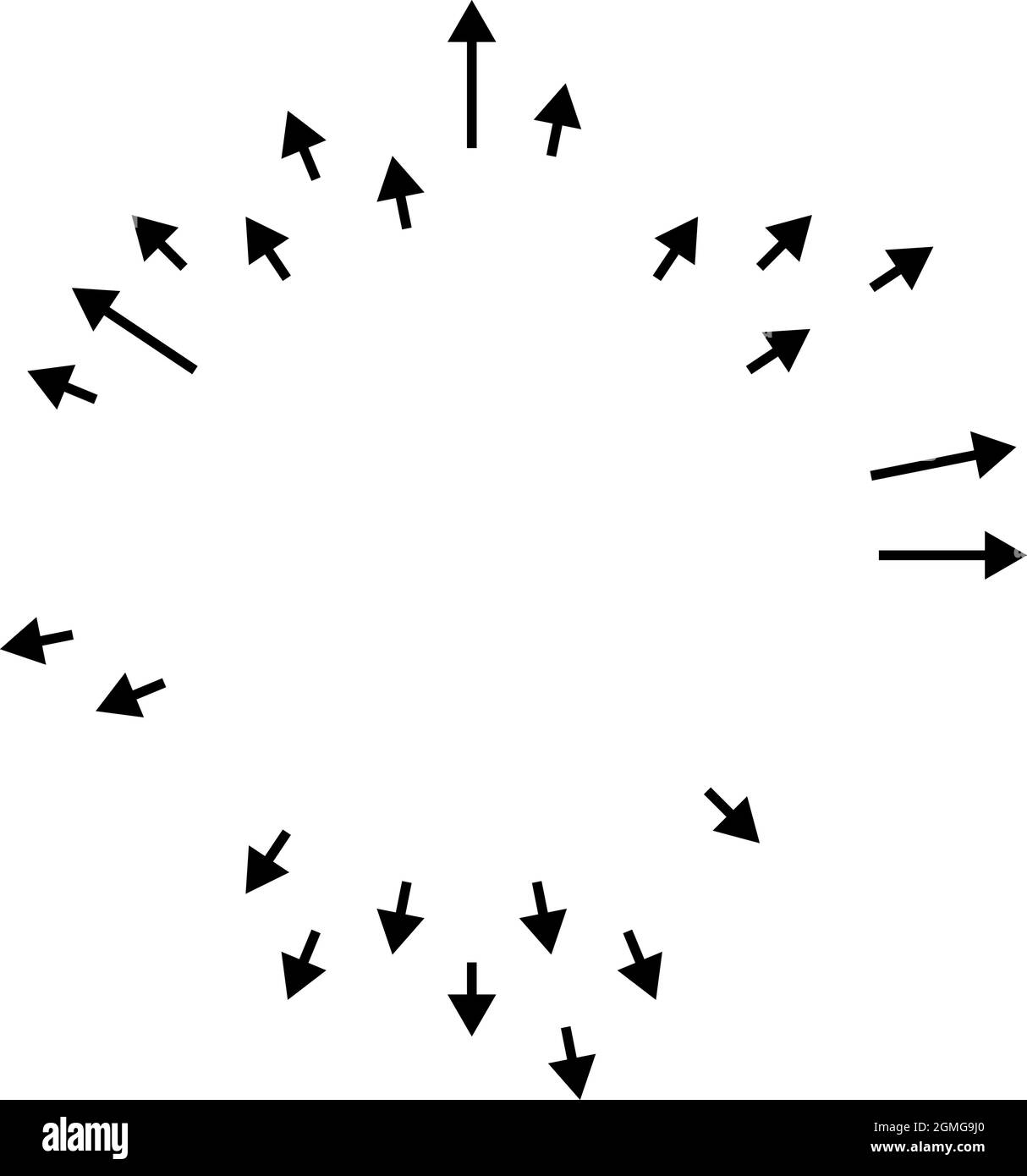 Arrows pointing outwards. Radial, radiating arrows - stock vector ...