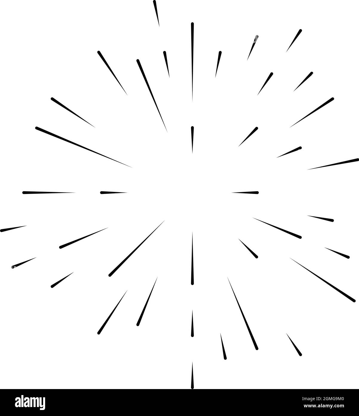 Radial, radiating lines. Gleam, glitter, flash and flare effect ...