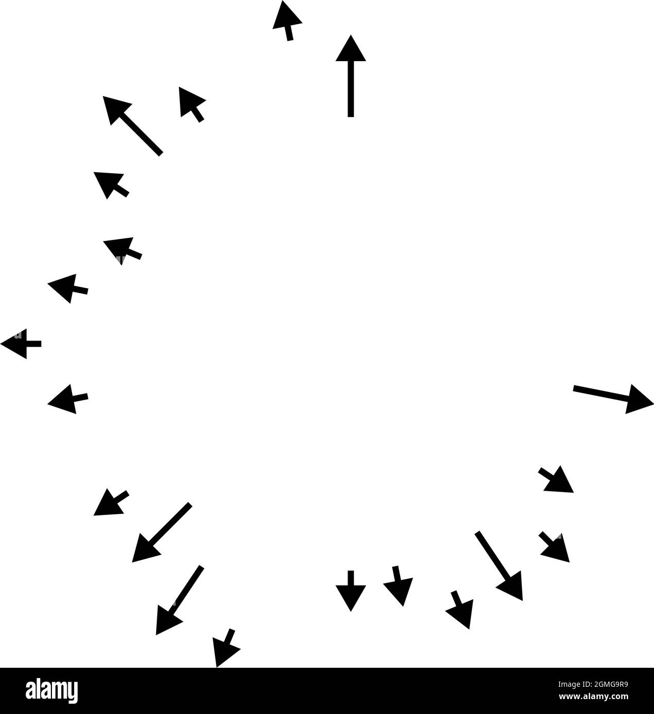 Arrows pointing outwards. Radial, radiating arrows - stock vector ...