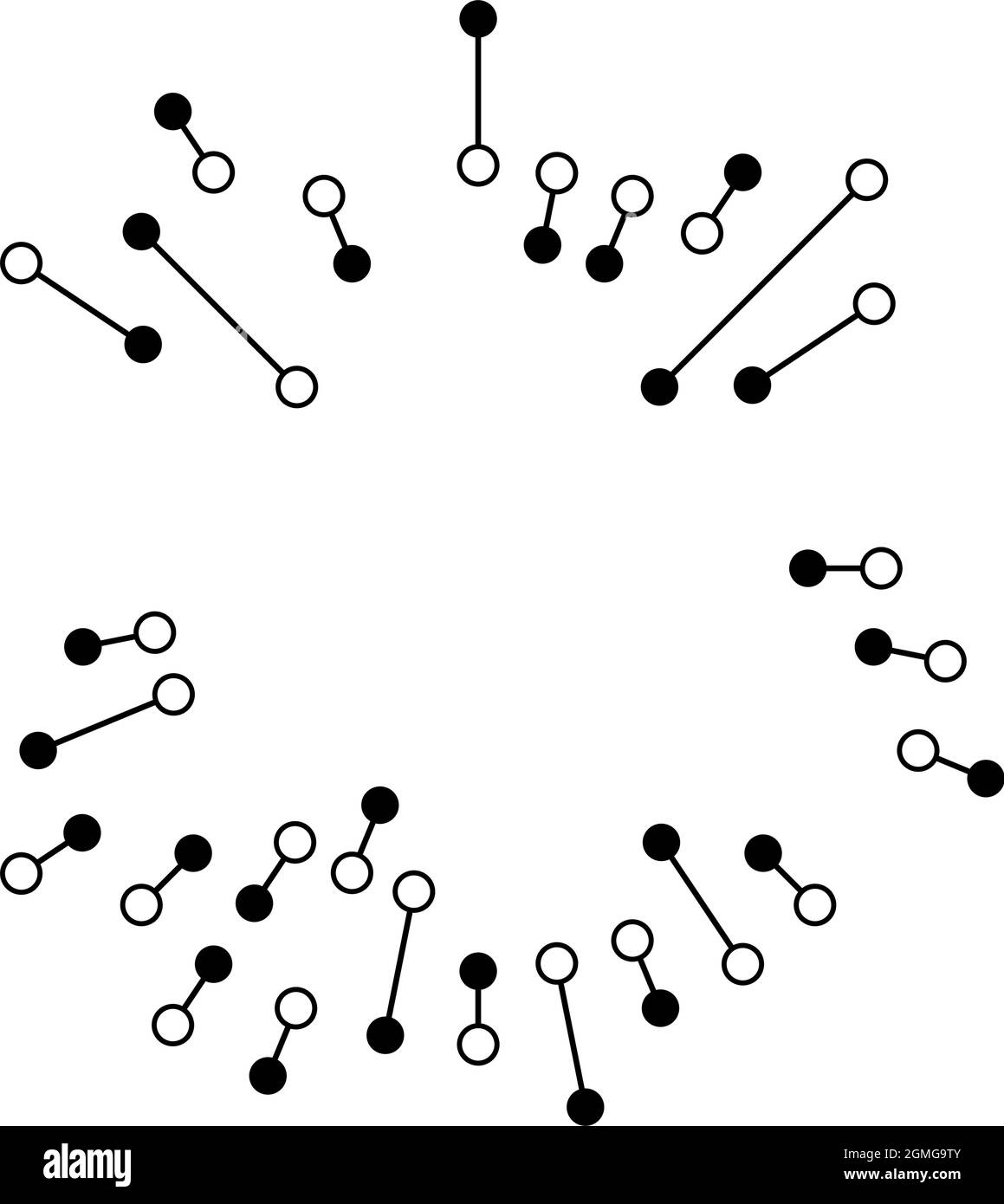 Radial, radiating lines with nodes, nodal points - stock vector ...
