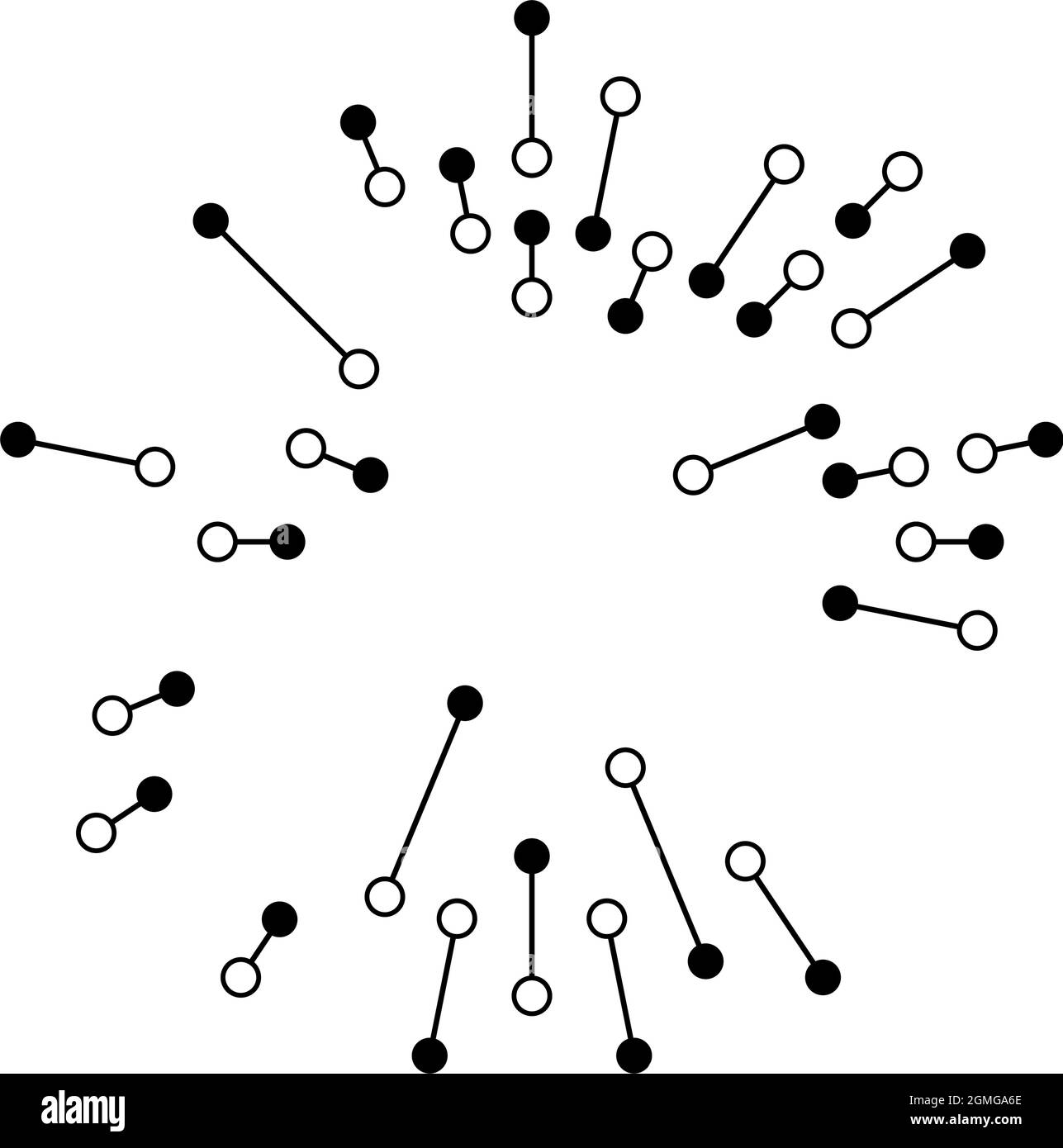 Radial, radiating lines with nodes, nodal points - stock vector ...