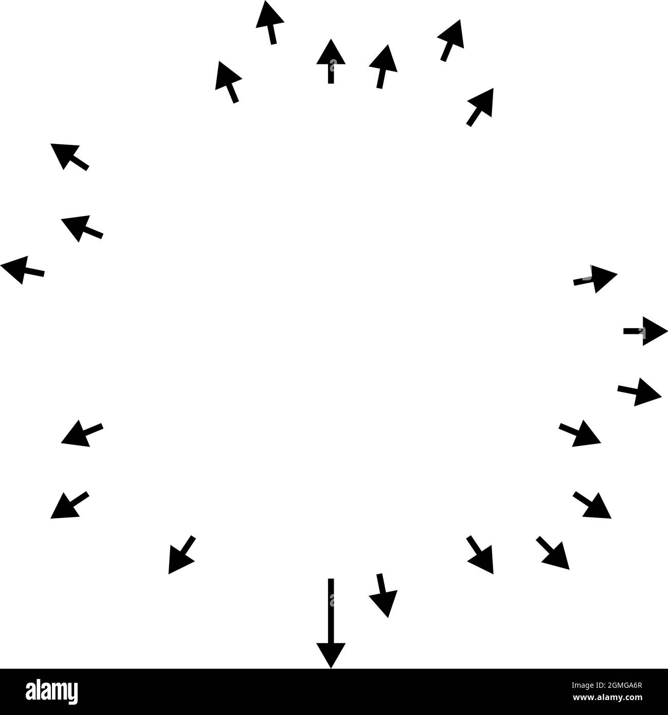 Arrows pointing outwards. Radial, radiating arrows - stock vector ...