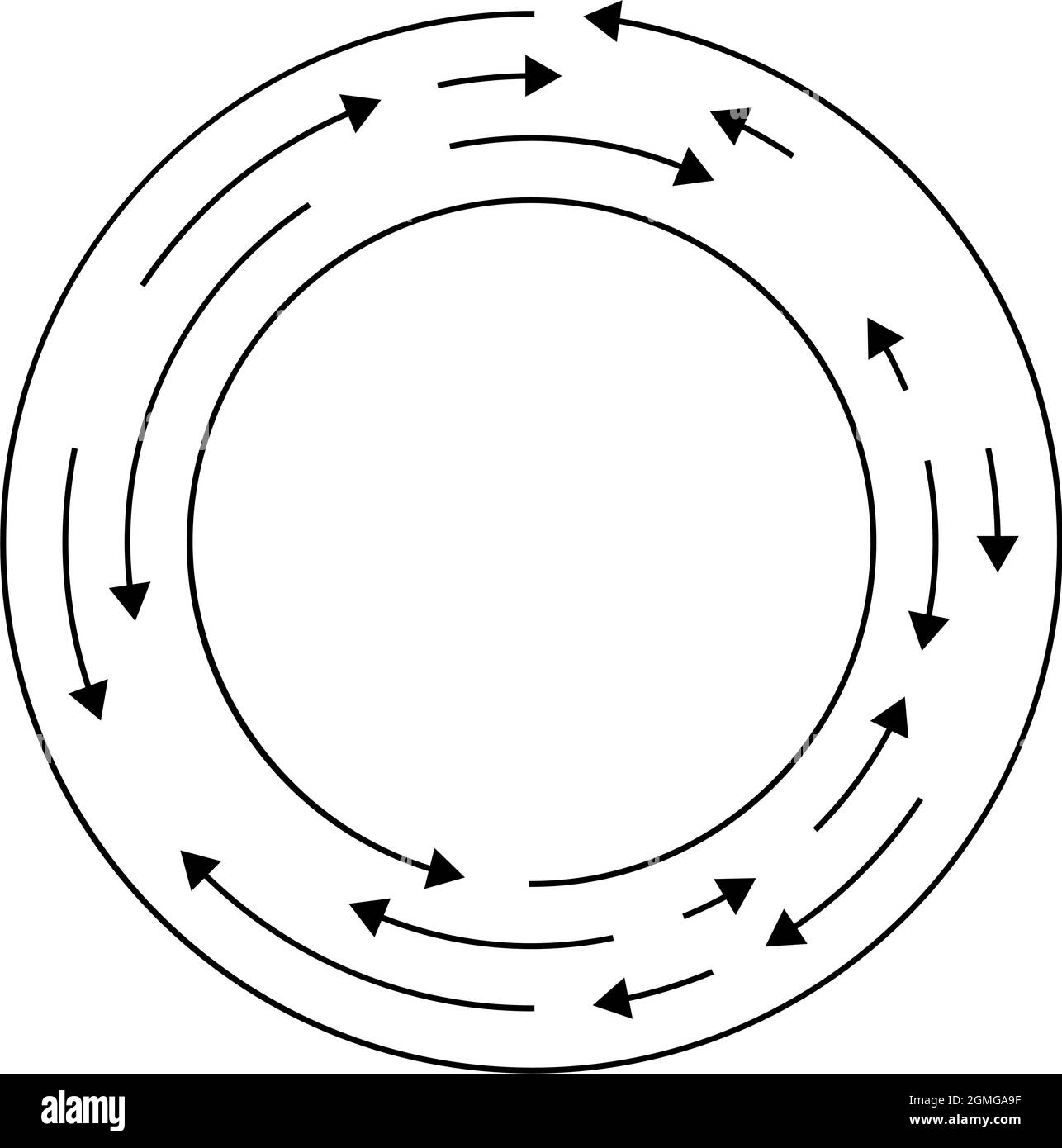 Circular, circle arrows in reverse, opposite direction - stock vector ...