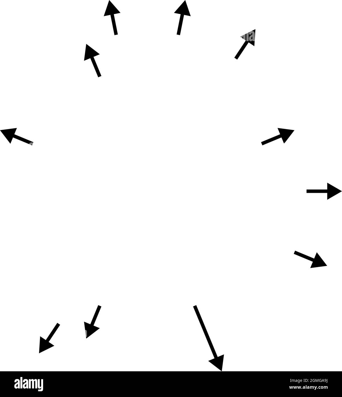 Arrows pointing outwards. Radial, radiating arrows - stock vector ...