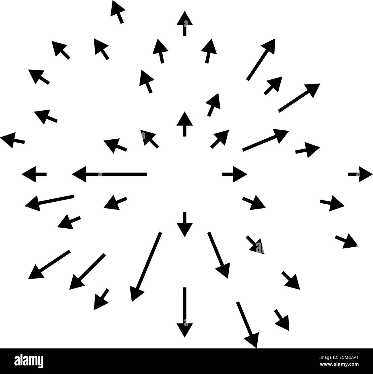 Arrows pointing outwards. Radial, radiating arrows - stock vector ...