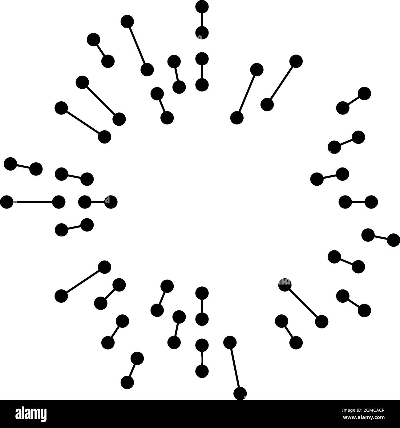 Radial, radiating lines with nodes, nodal points - stock vector ...