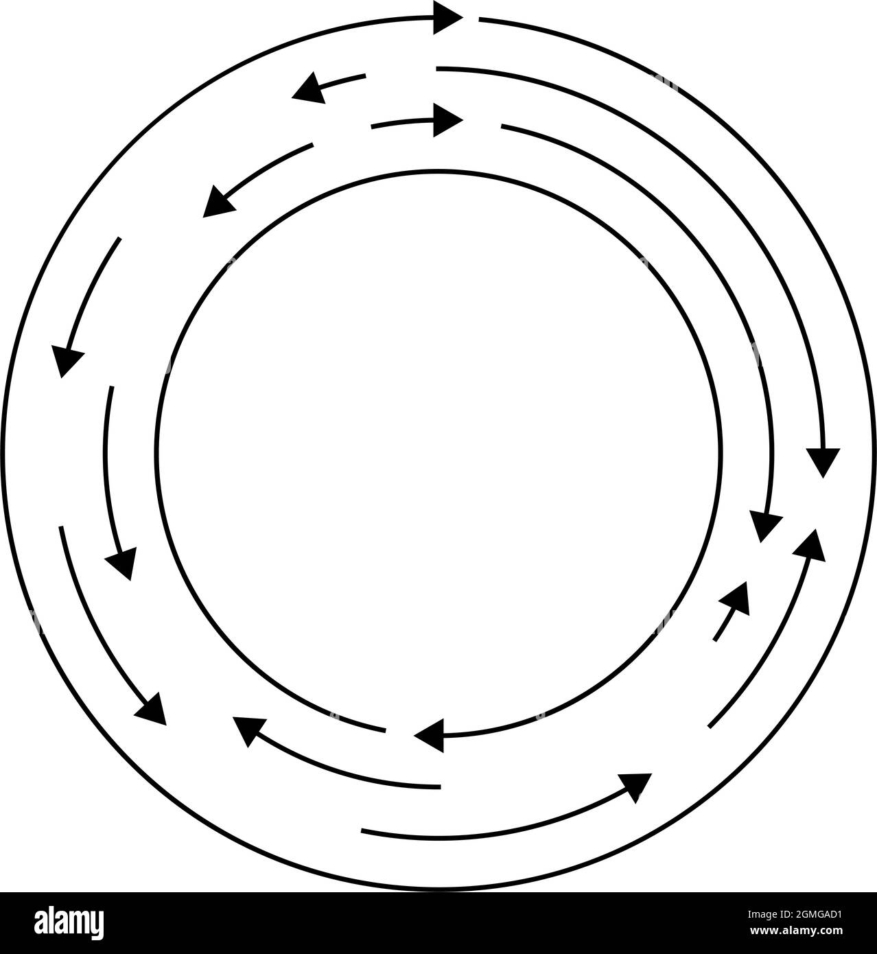 Circular, circle arrows in reverse, opposite direction - stock vector ...