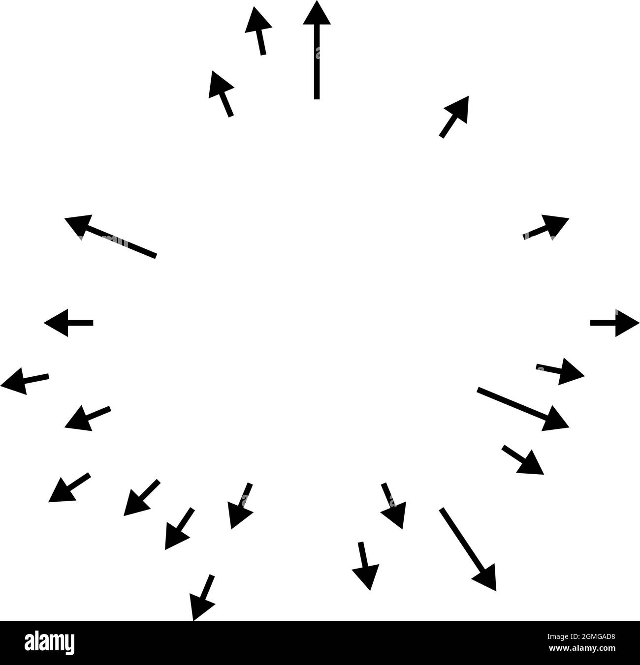 Arrows pointing outwards. Radial, radiating arrows - stock vector ...